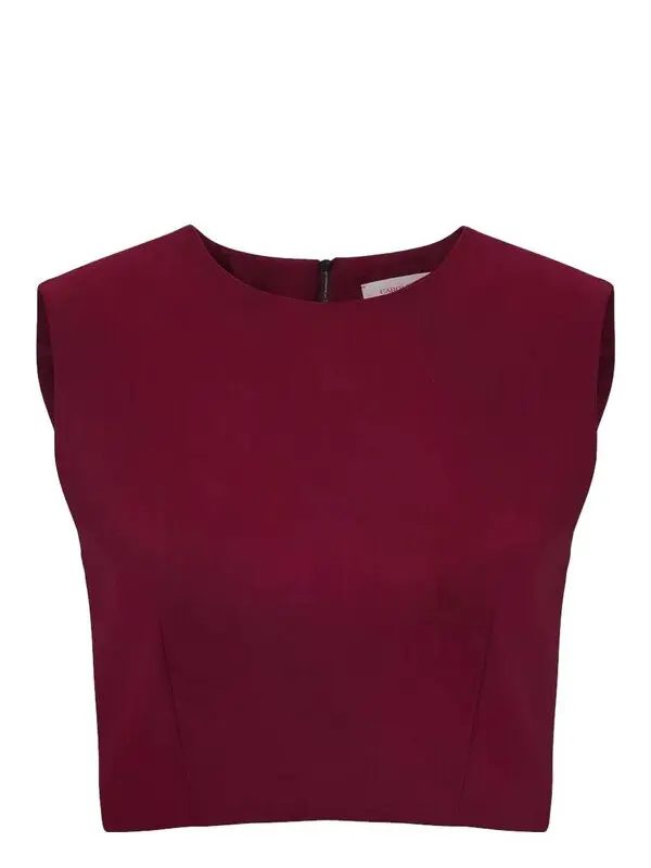 Carolina Herrera Sleeveless Cropped Top - Red