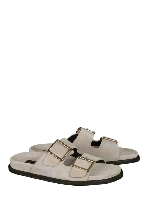 MOORER Buckled Leather Sandals - Neutrals