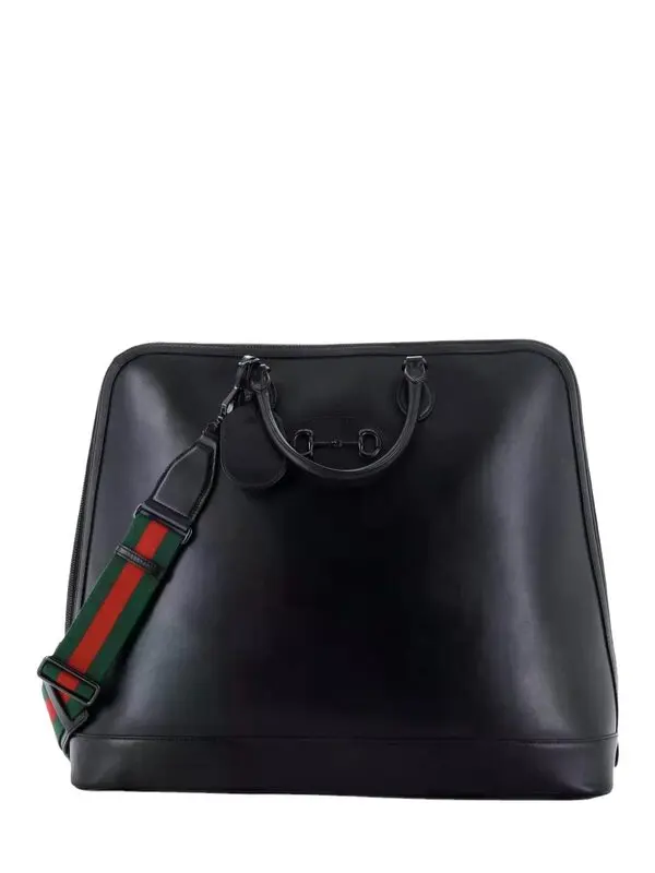 Gucci Horsebit 1955 Web Duffle Travel Bag - Black
