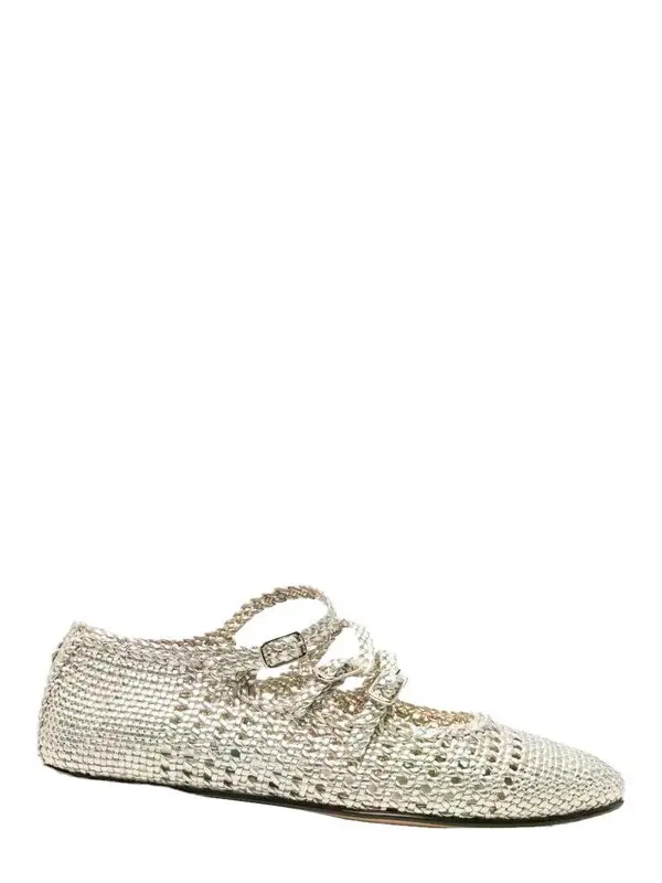 CAREL Braided Strap Flats - Silver