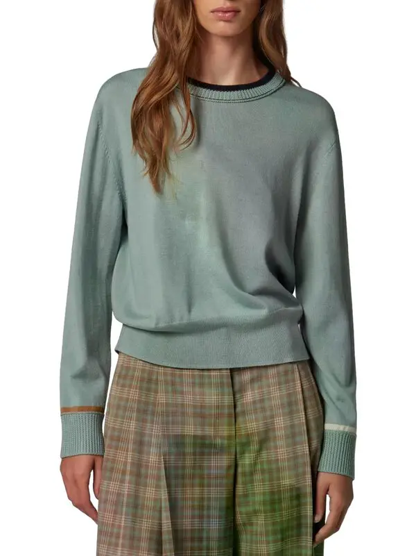 Paul Smith Contrast Trim Crew Neck Sweater - Green