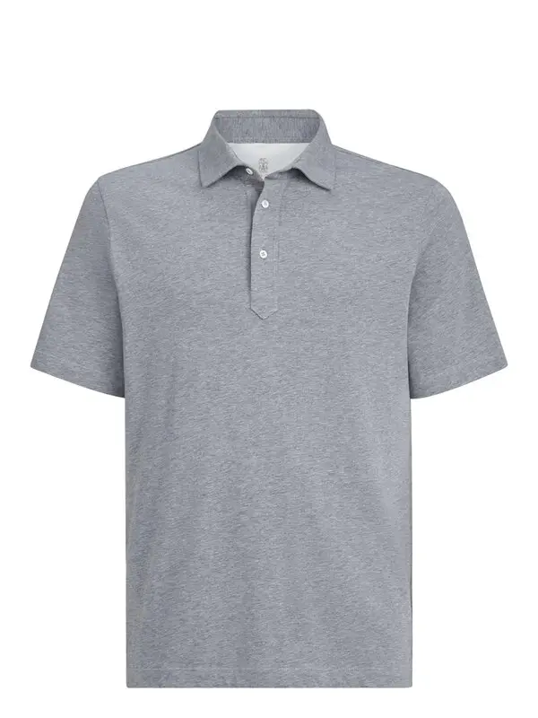Brunello Cucinelli Cotton Jersey Polo Shirt - Grey
