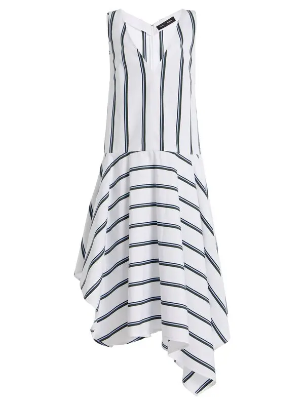 Proenza Schouler Beatriz Striped Cotton-silk Midi Dress - Print