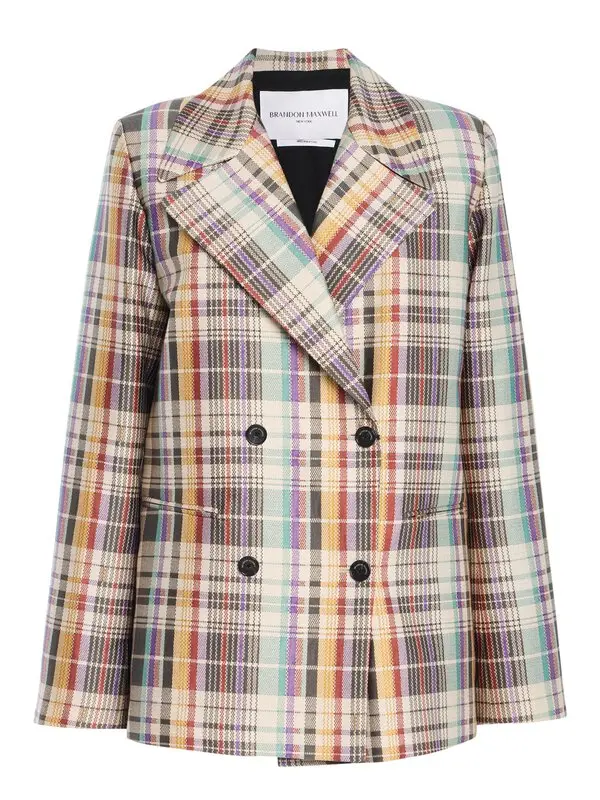 Brandon Maxwell The Delaney Double-breasted Blazer - Plaid