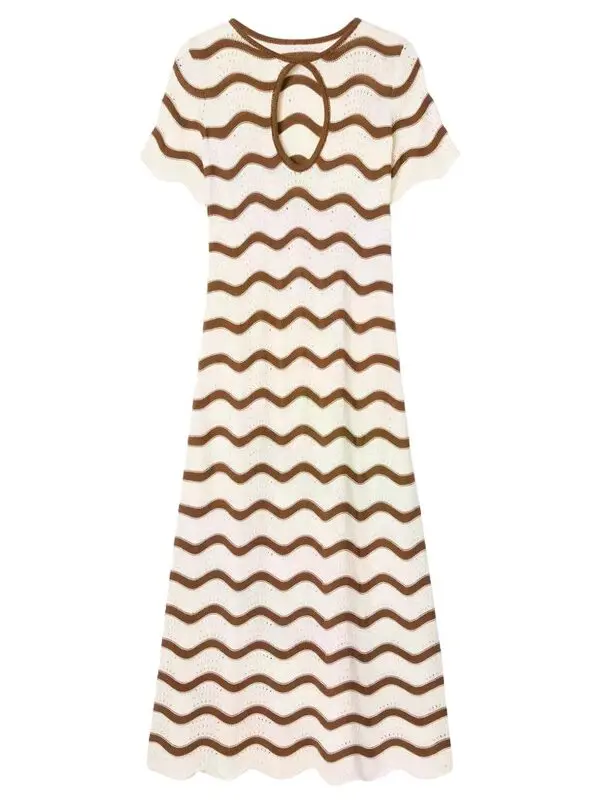 La DoubleJ Wavy Knit Swing Dress - Neutrals