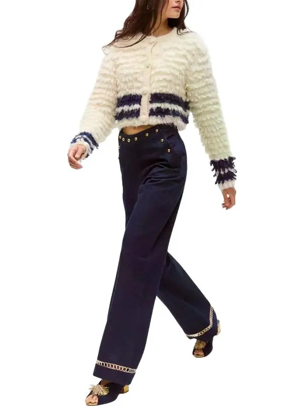 Carolina K Marjorie Striped Knitted Jacket - Neutrals