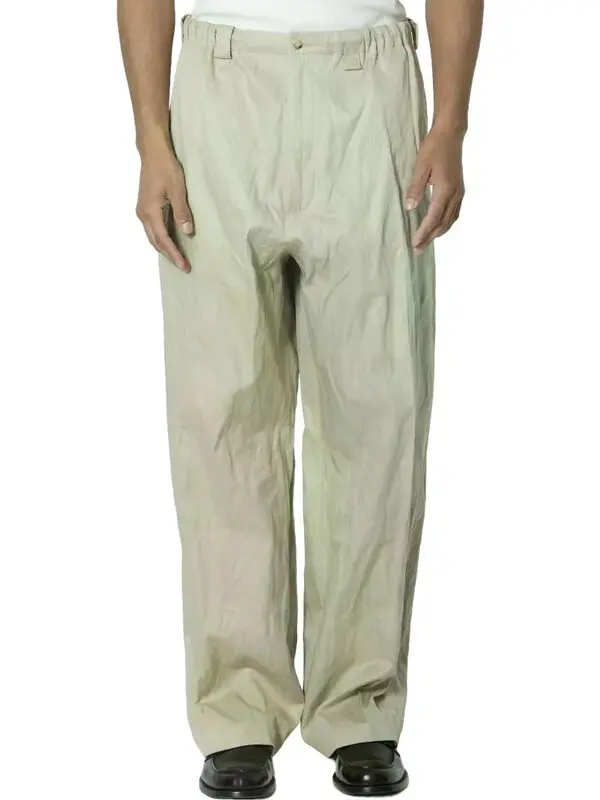 WILLY CHAVARRIA Toluca Button-fastening Cotton Trousers - Neutrals