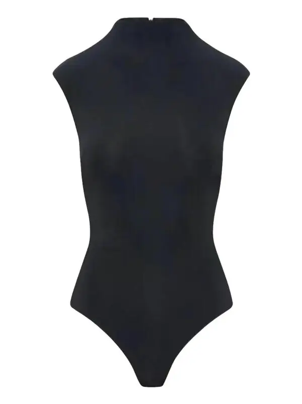 ARTEMIS DICIERO High-neck Sleeveless Bodysuit With Rear Zip - Black