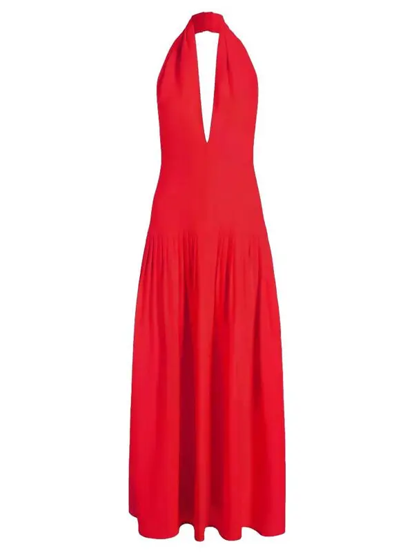 Proenza Schouler Tala V-neck Georgette Maxi Dress - Red