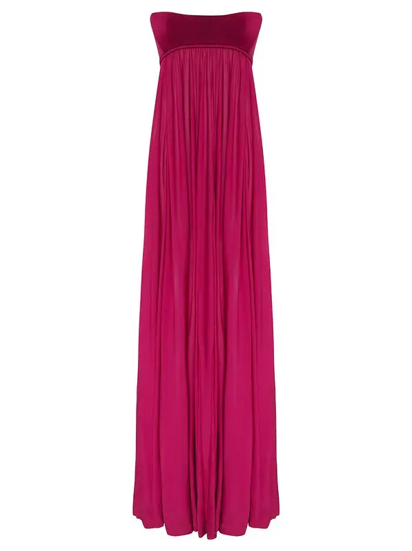 Zimmermann Luna Strapless Jersey Gown - Fuchsia