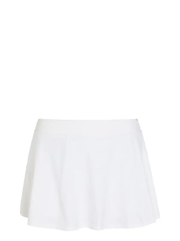 Vuori Baseline Gingham Stretch-jersey Mini Tennis Skirt - White