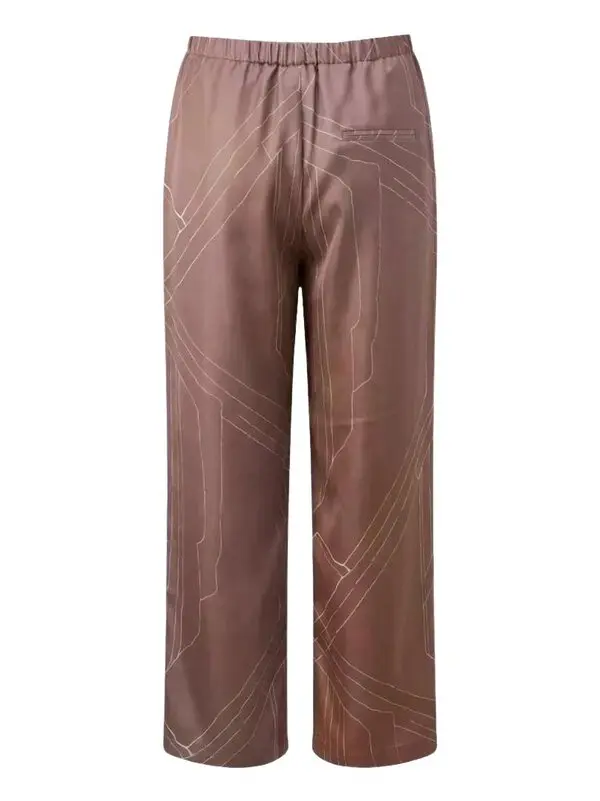 ALYSI Patterned Palazzo Trousers - Brown