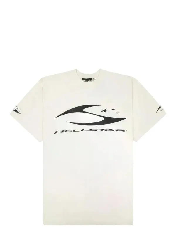 HELLSTAR H Cursive Logo-detail T-shirt - Neutrals