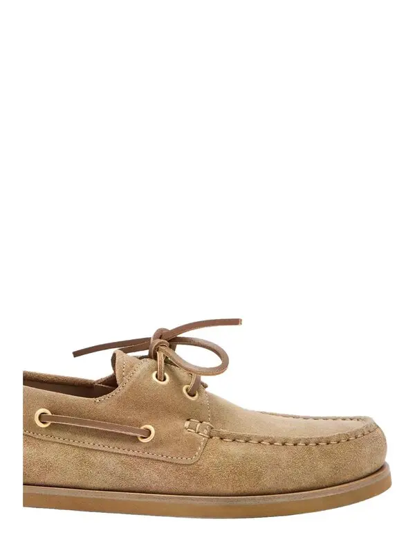 GIANVITO ROSSI Vandée Lace-up Boat Shoes - Neutrals