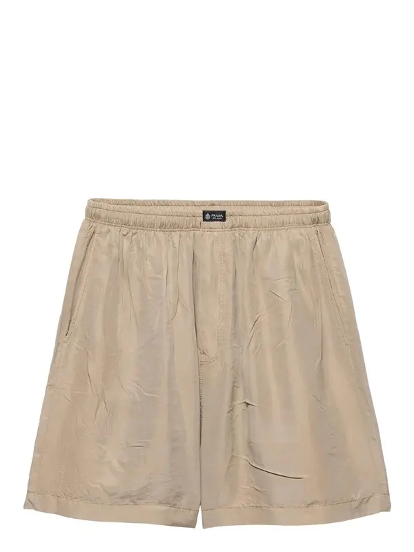 Prada Silk Bermuda Shorts - Neutral