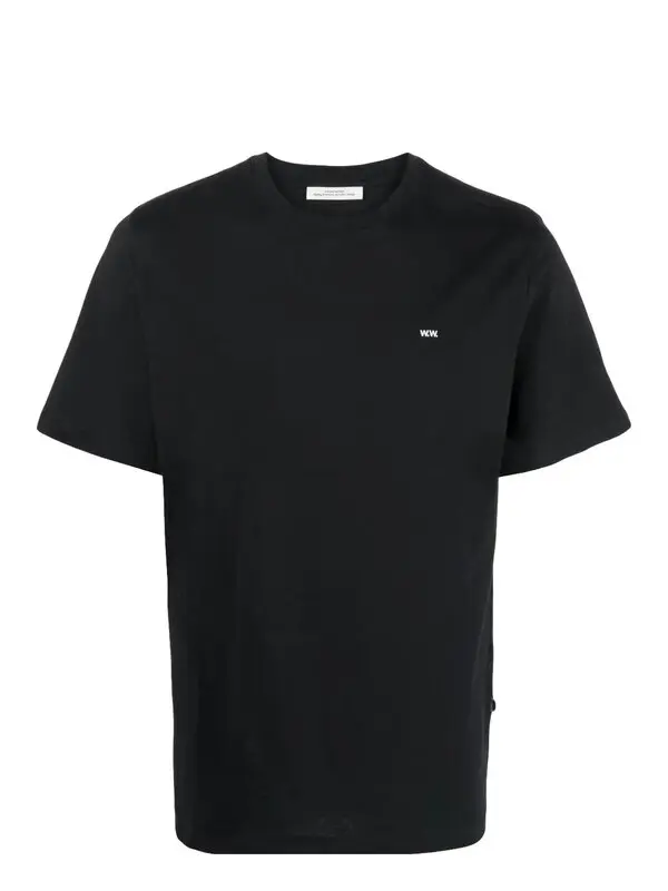 Wood Wood Logo-print Cotton T-shirt - Black