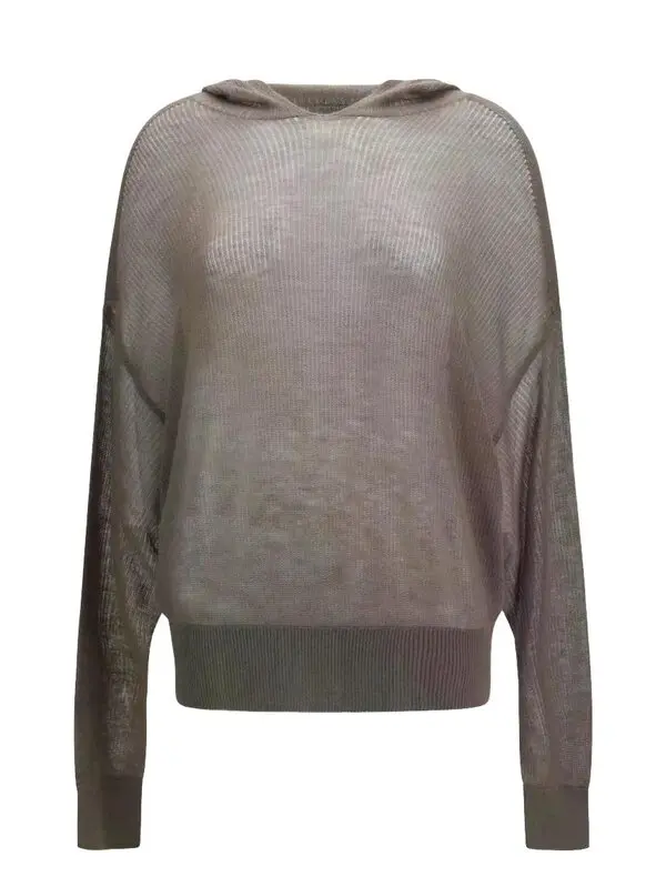 Rick Owens Hooded Knitwear - Brown
