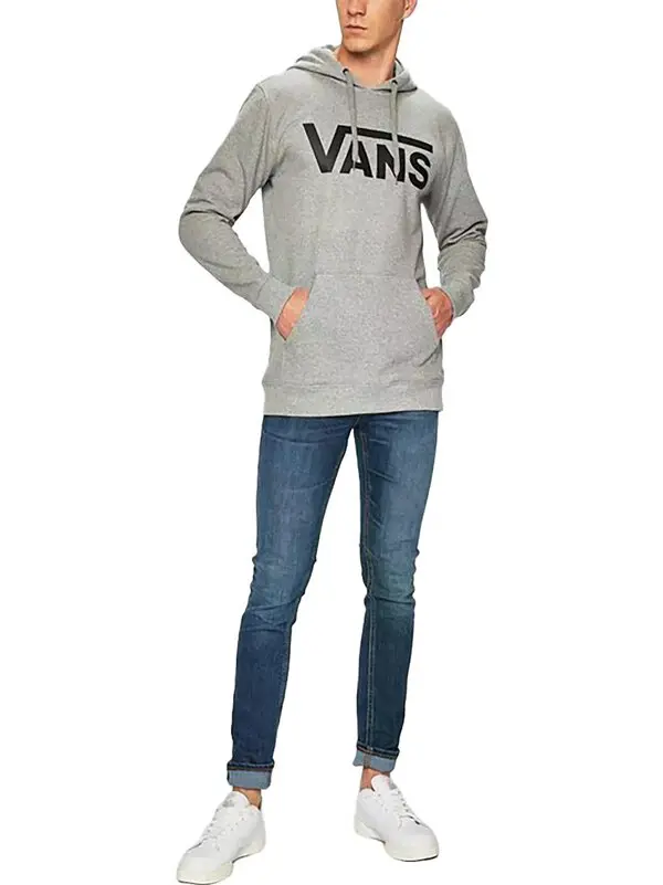VANS Logo-print Kangaroo-pocket Hoodie - Grey