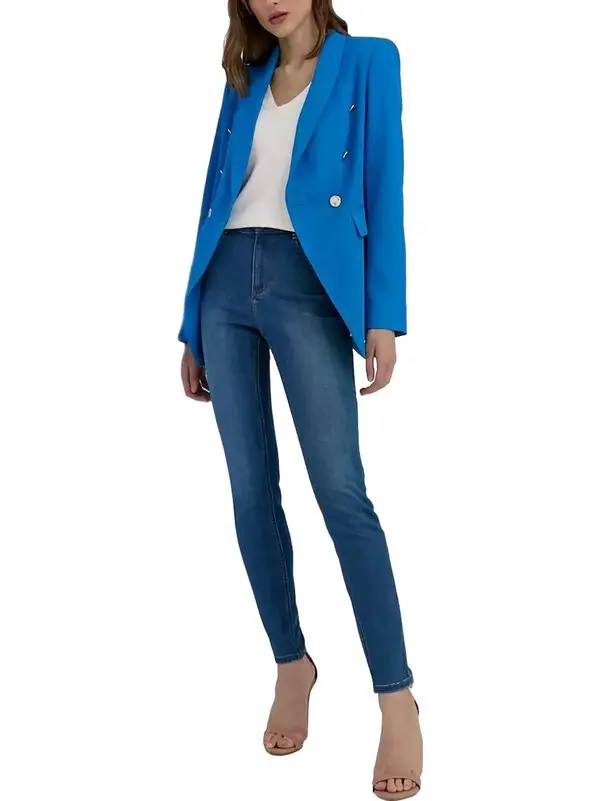 MORGAN Logo Patch Skinny Jeans - Blue