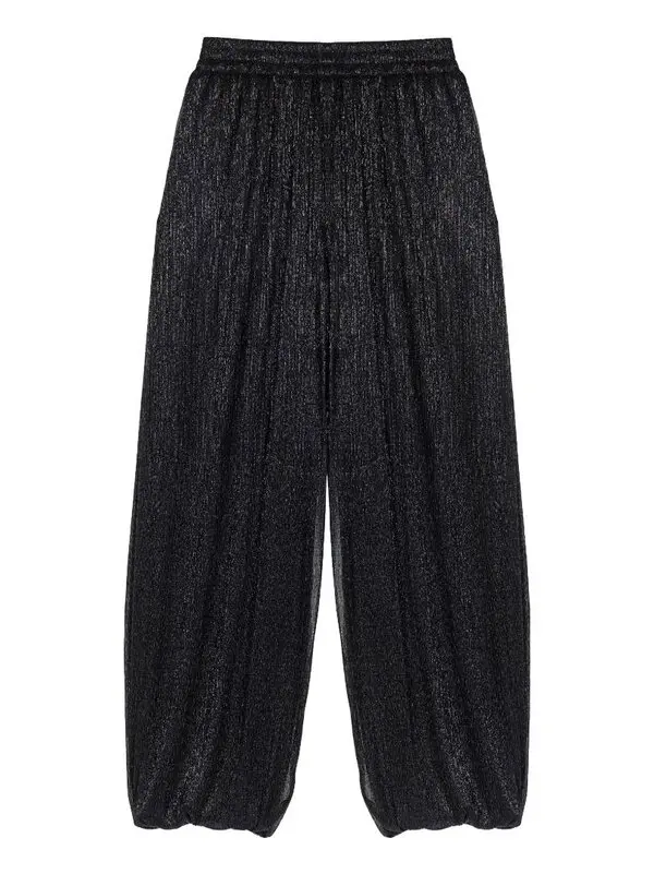 Maje Metallic Pleated Trousers - Black