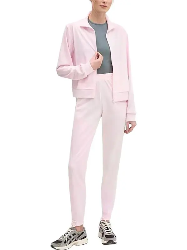 Adidas Zip-fastening Logo-embroidered Tracksuit - Pink