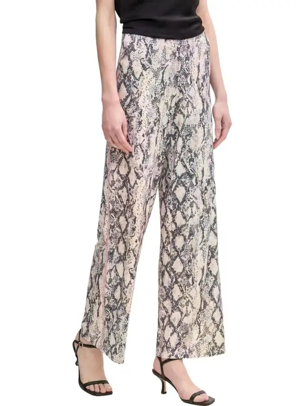 OUI Marlene Animal-print Trousers - Neutrals