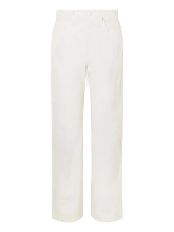 AMI Paris Mid-rise Wide-leg Jeans - Neutrals