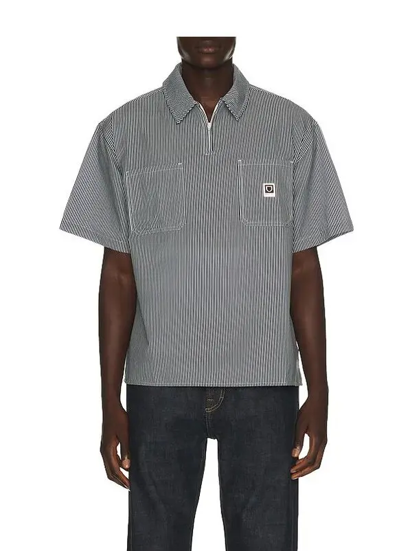 Brixton Journey Lightweight Woven Shirt In . Also - Navy