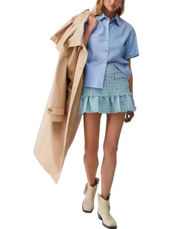 Liu Jo Bejewelled Oxford Shirt - Blue