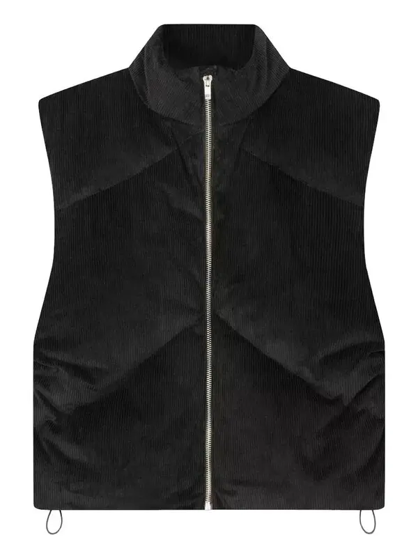 ROUGH. Corduroy Quilted Gilet - Black