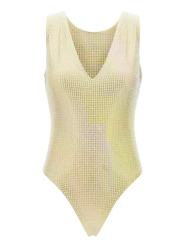 TWENTY FOURHAITCH V-neck Sleeveless Bodysuit - Neutrals