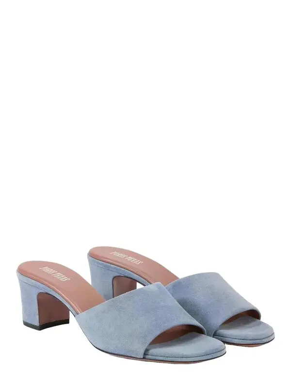 Paris Texas Ava Block-heel Mules - Blue
