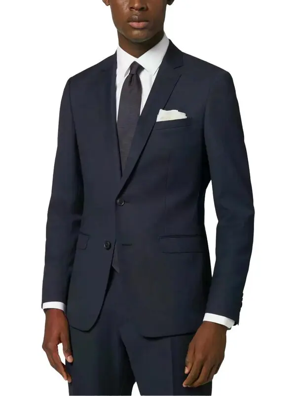 Boggi Milano Patterned Wool Blazer - Blue