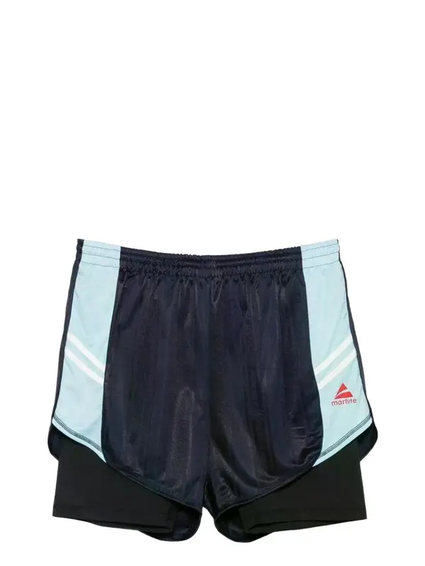 Martine Rose Layered Stripe Detail Shorts - Blue