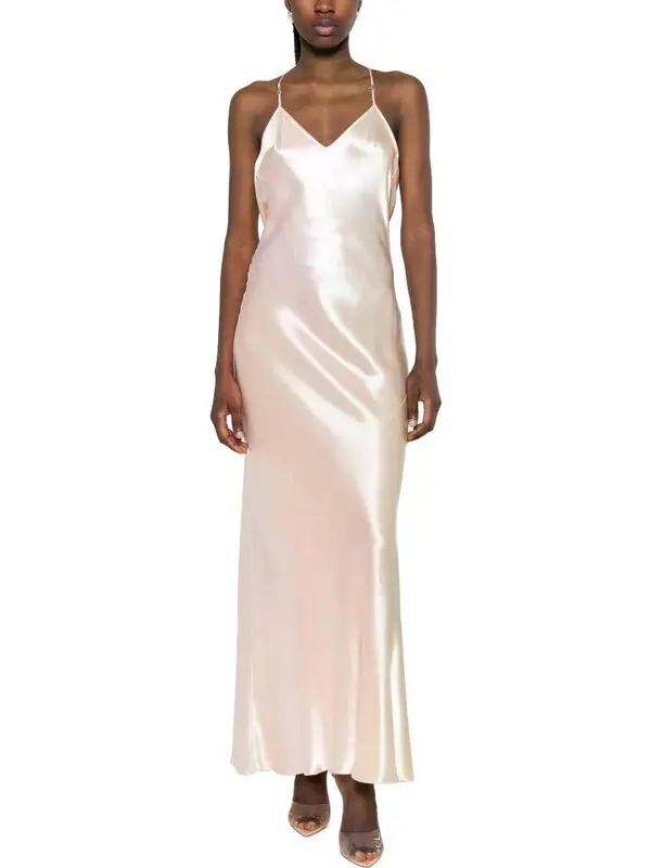 Patrizia Pepe V-neck Maxi Dress - Neutrals