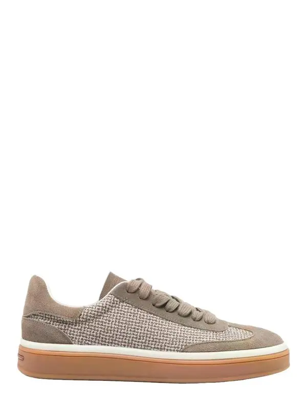 SERGIO MORETTI FIRENZE Panelled Lace-up Sneakers - Brown