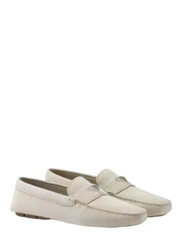 Prada Logo Plaque Loafers - Neutrals