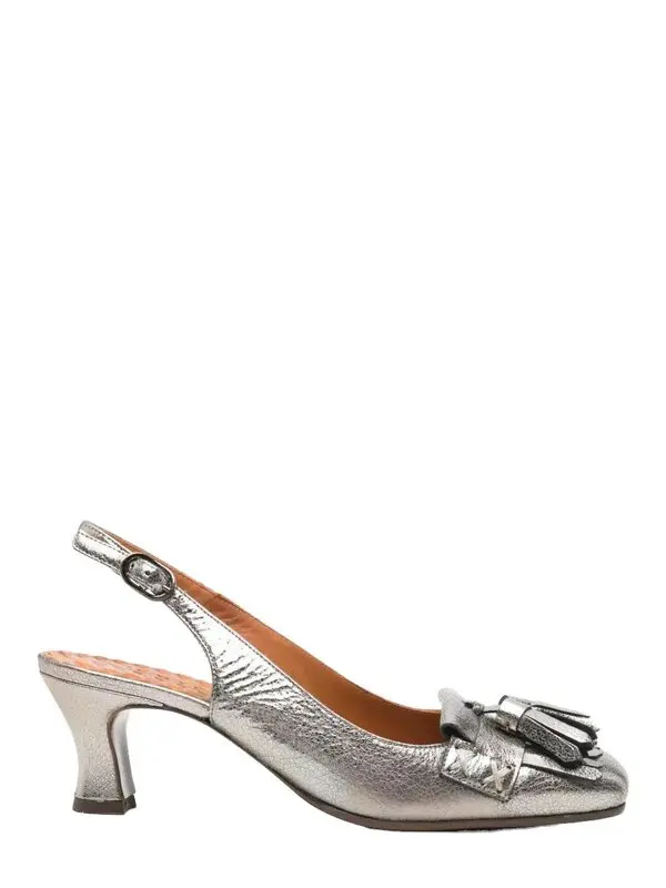Chie Mihara Tassel-detail Mules - Silver
