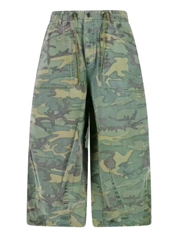 Needles Camouflage Wide Trousers - Green