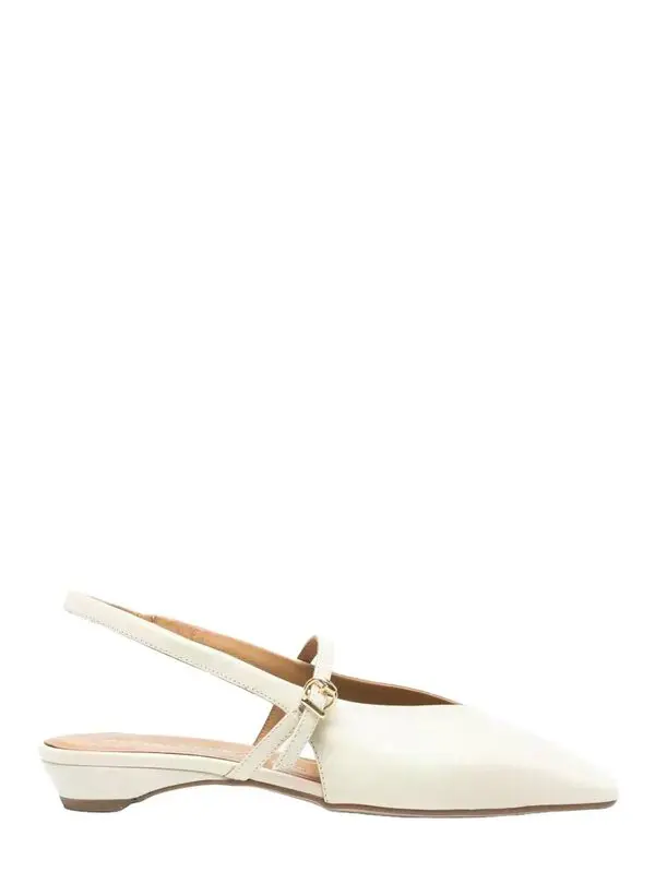 PEDRO MIRALLES Square-toe Flat Slingback Mules With Buckle Fastening - Neutrals