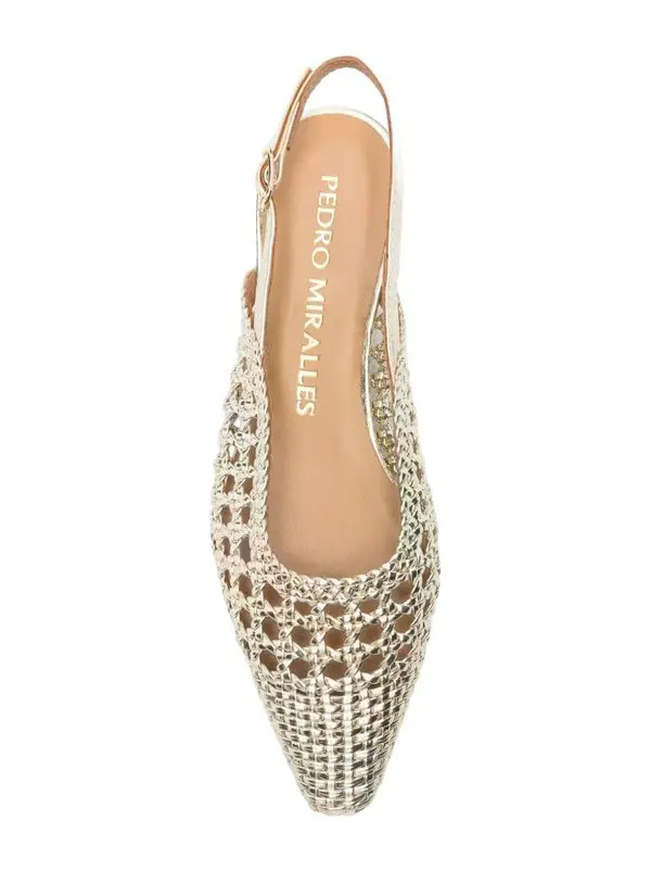 PEDRO MIRALLES Slingback Mules With Kitten Heel - Gold