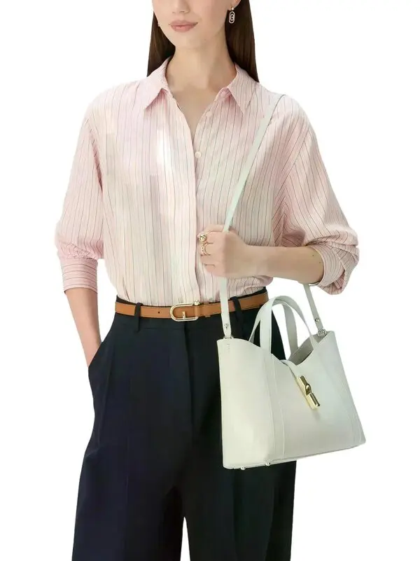 Furla Goccia Grained-leather Tote Bag - White
