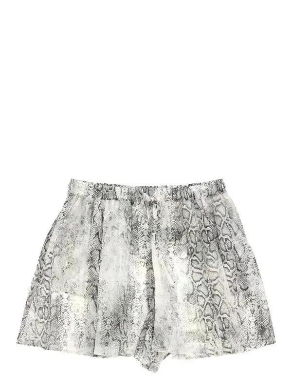 Federica Tosi Snakeskin Print Shorts - White