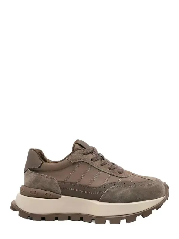 SERGIO MORETTI FIRENZE Panelled Chunky Sole Sneakers - Brown