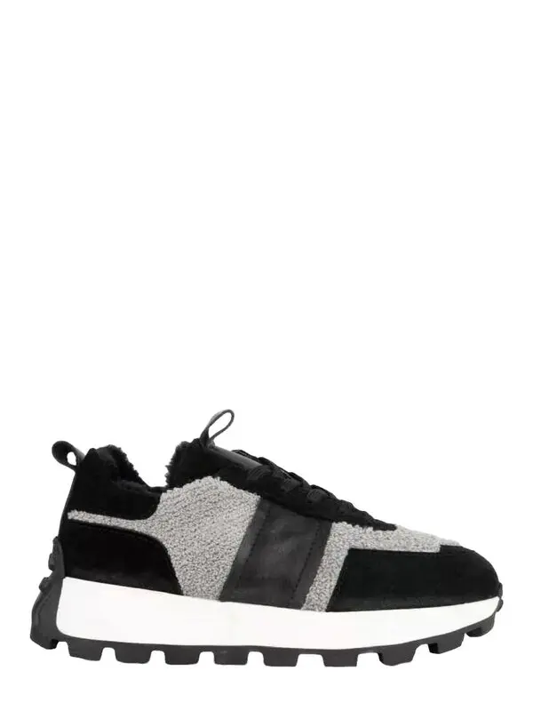 SERGIO MORETTI FIRENZE Shearling Panelled Sneakers - Black