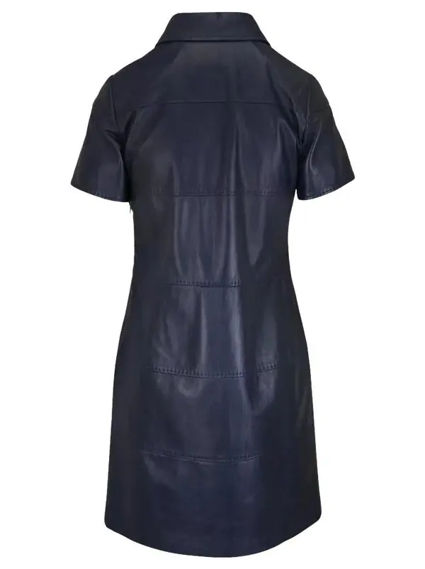 Kiton Collared Panelled Mini Dress - Blue