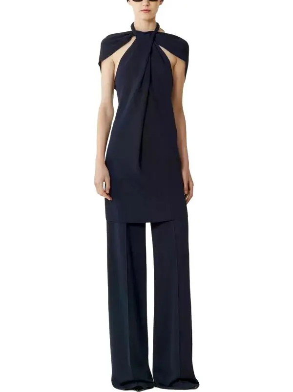 LANVIN Twisted Halterneck Mini Dress - Blue