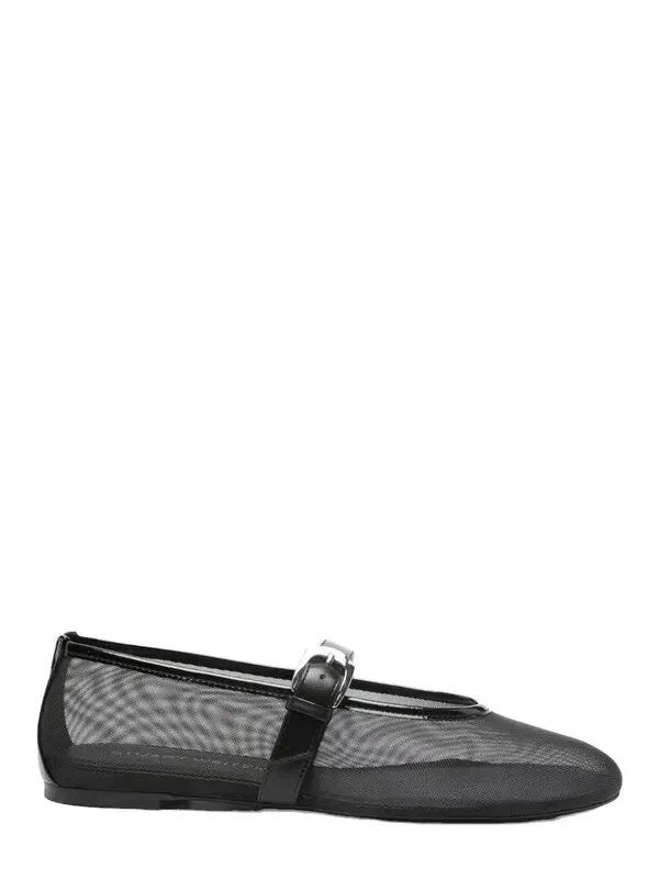 STUART WEITZMAN Mesh Buckle Ballet Flats - Black