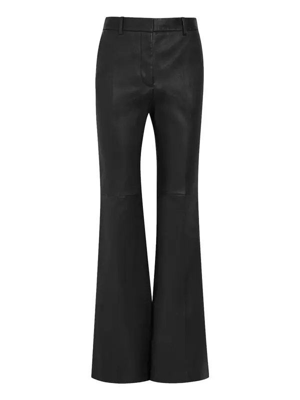 JOSEPH Tafira Leather Flared Trousers - Black