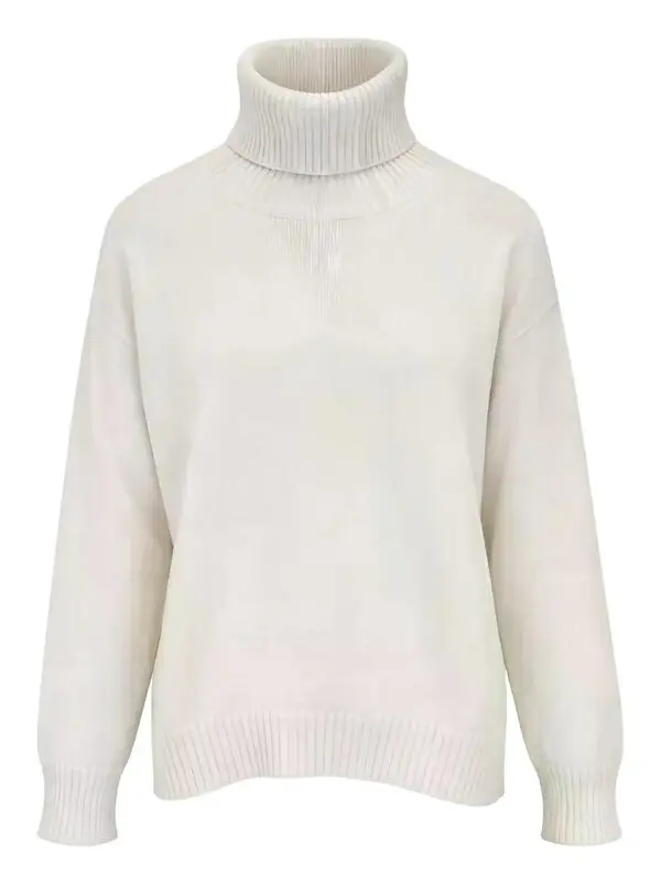 JURTA Roll Neck Ribbed Knit Jumper - Neutrals